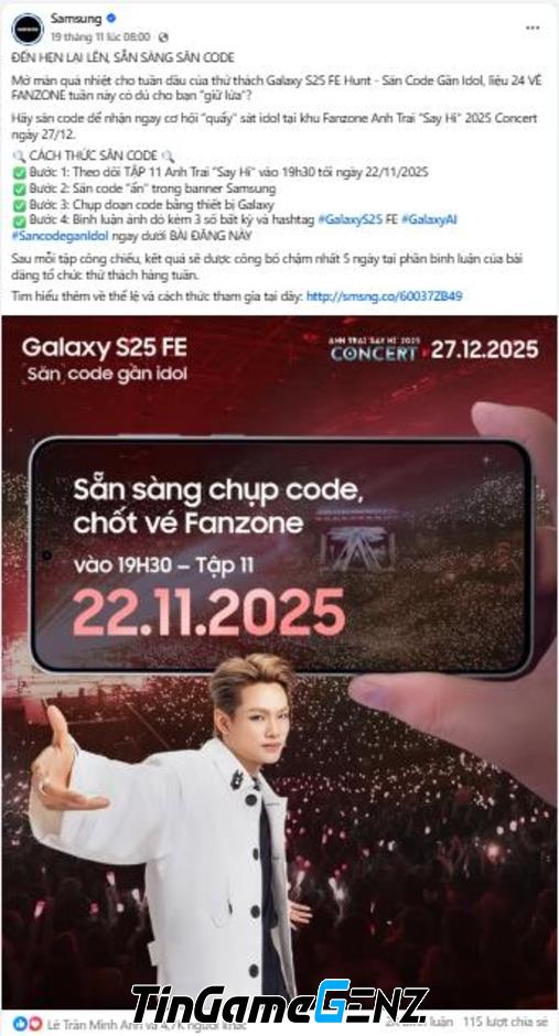 "Săn Code Miễn Phí: Cơ Hội Dành Cho 24 'Hi Mom, Hi Dad' Tại Thử Thách S25 FE Hunt!"